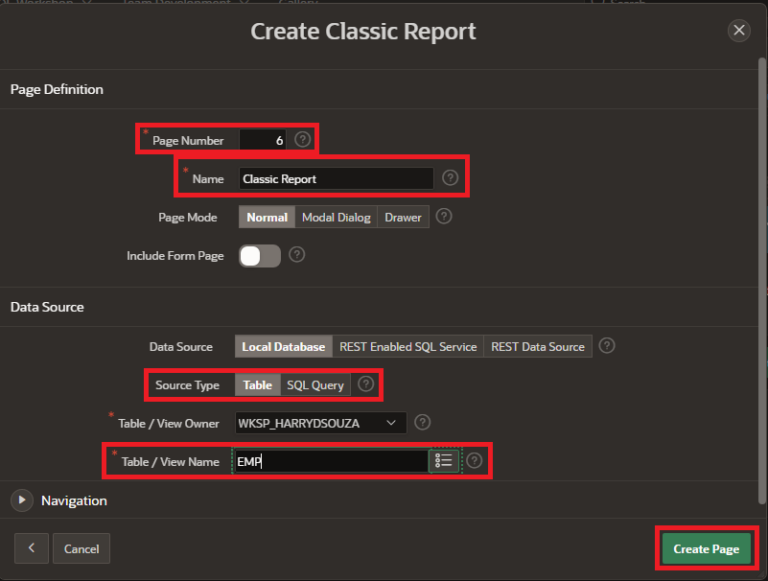 How To Create Classic Report In Oracle Apex 22 2 0 Ontoor Blogs