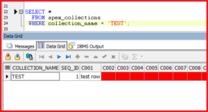 How to query APEX collection data from database - Ontoor blogs