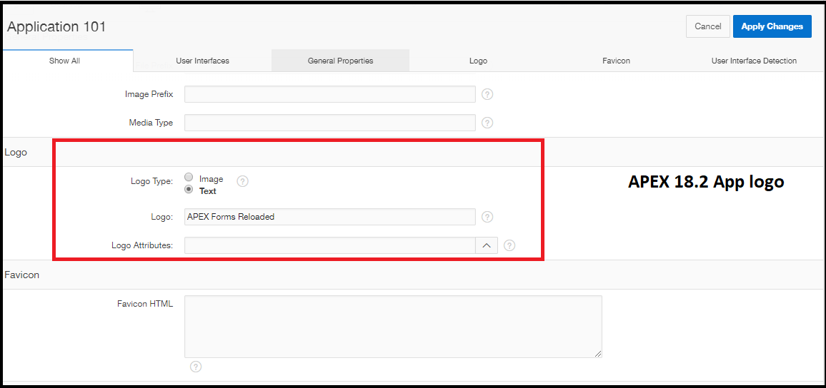 Application header with text in ORACLE APEX - Ontoor blogs