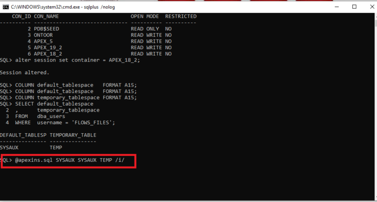 How to Install APEX in Oracle 19 C - Ontoor blogs