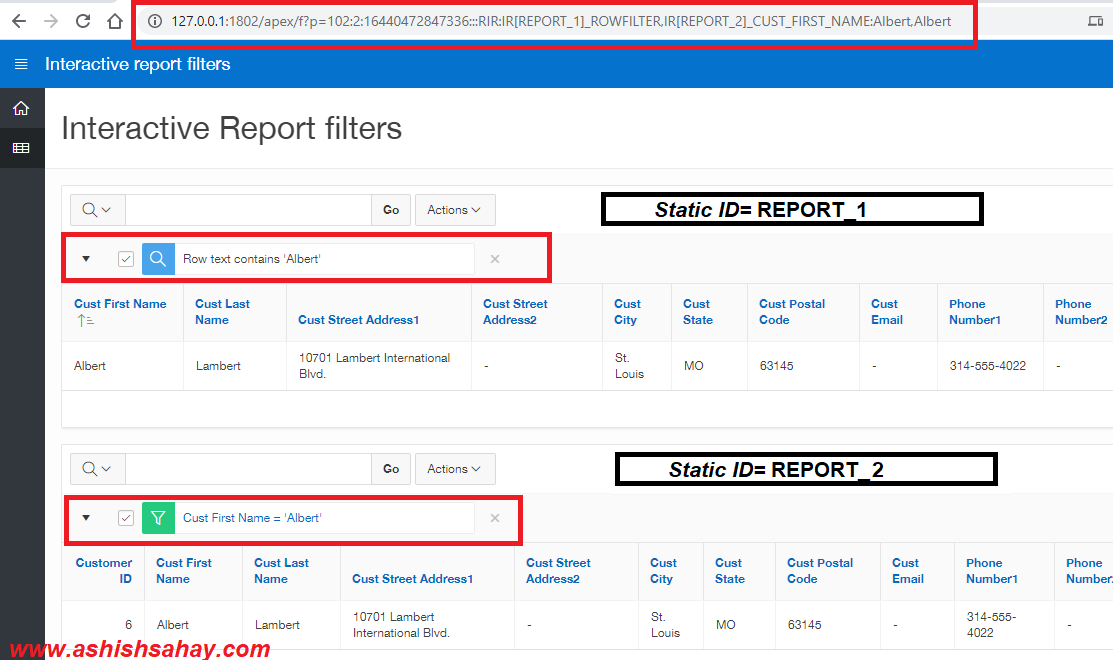Interactive report Auto filter via URL ORACLE APEX Part 1 - Ontoor blogs