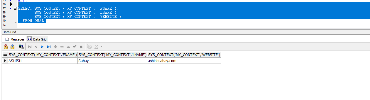 Working With SYS_CONTEXT - Ontoor blogs
