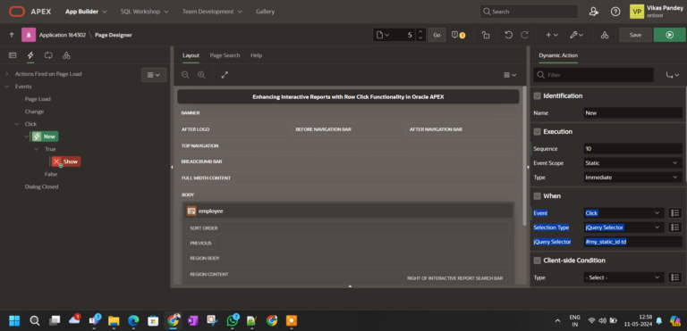 Retrieving Values on Row Click in Oracle APEX Interactive Reports ...