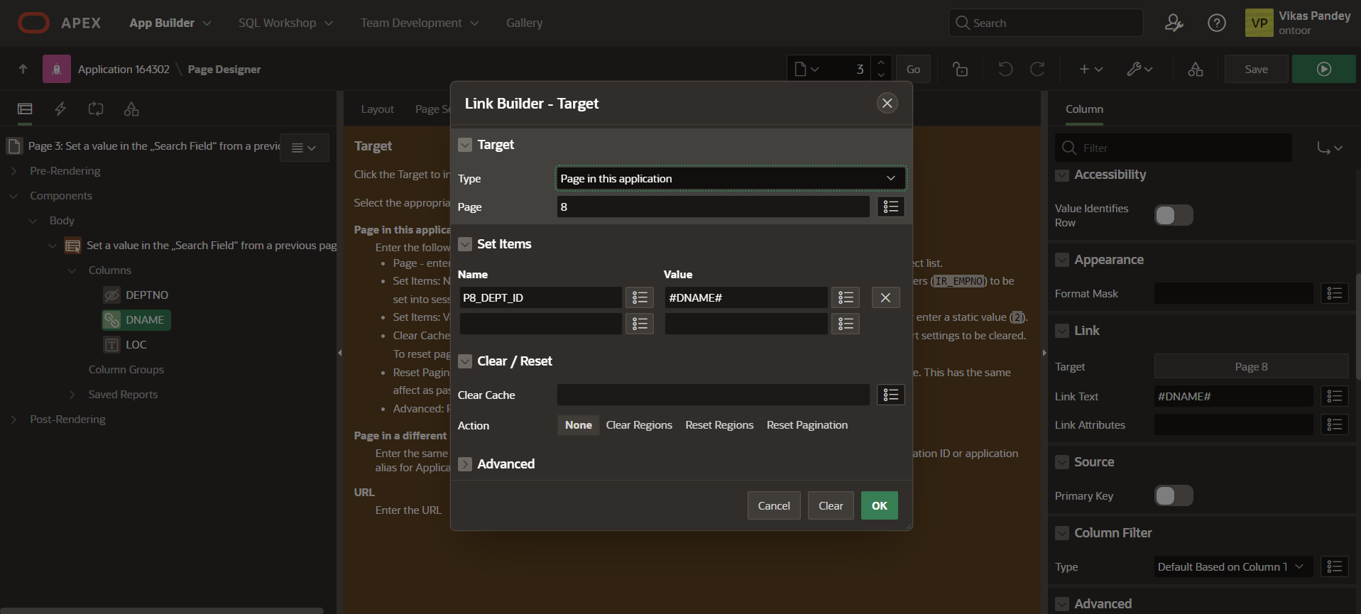 Oracle Apex Setting A Search Field In Interactive Grid From A Previous Page Ontoor Blogs