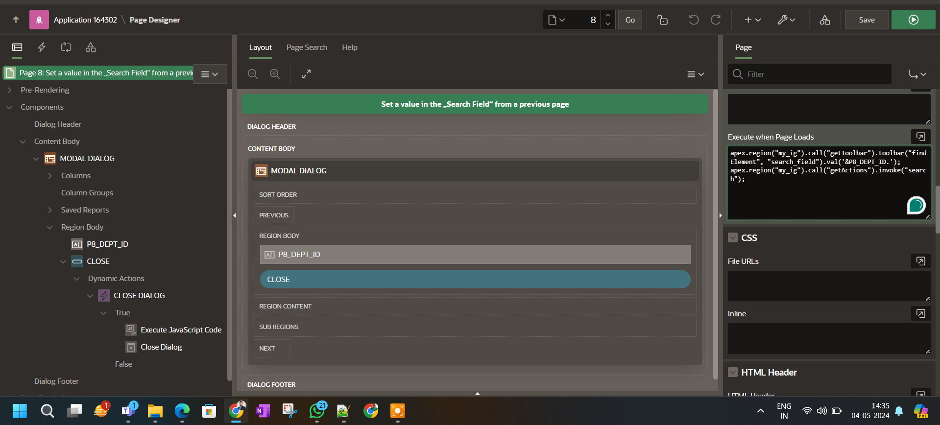 Oracle APEX: Setting a Search Field in Interactive Grid from a Previous Page - Ontoor blogs