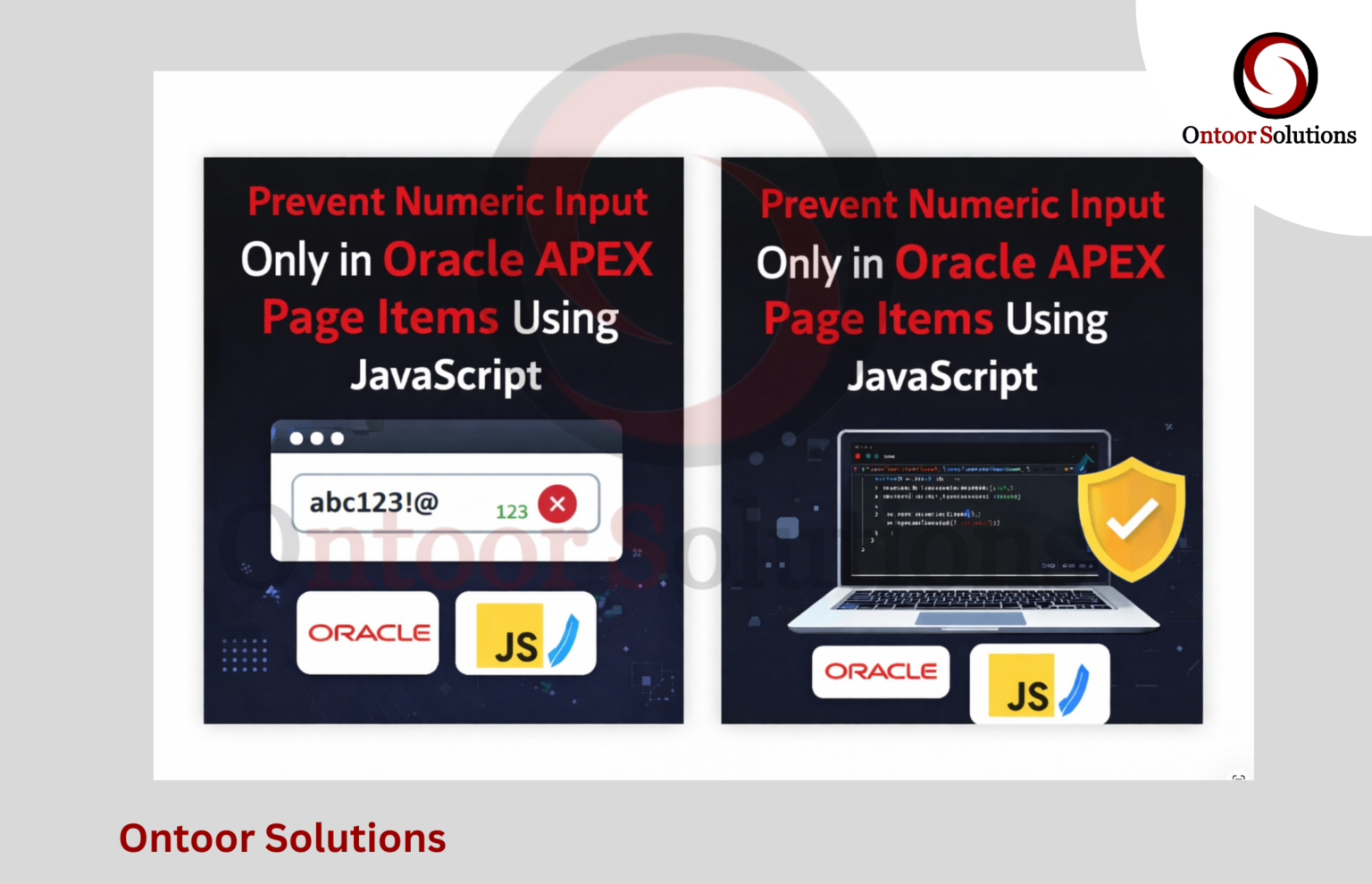 Prevent Numeric Input Only in Oracle APEX Page Items Using JavaScript - Ontoor blogs